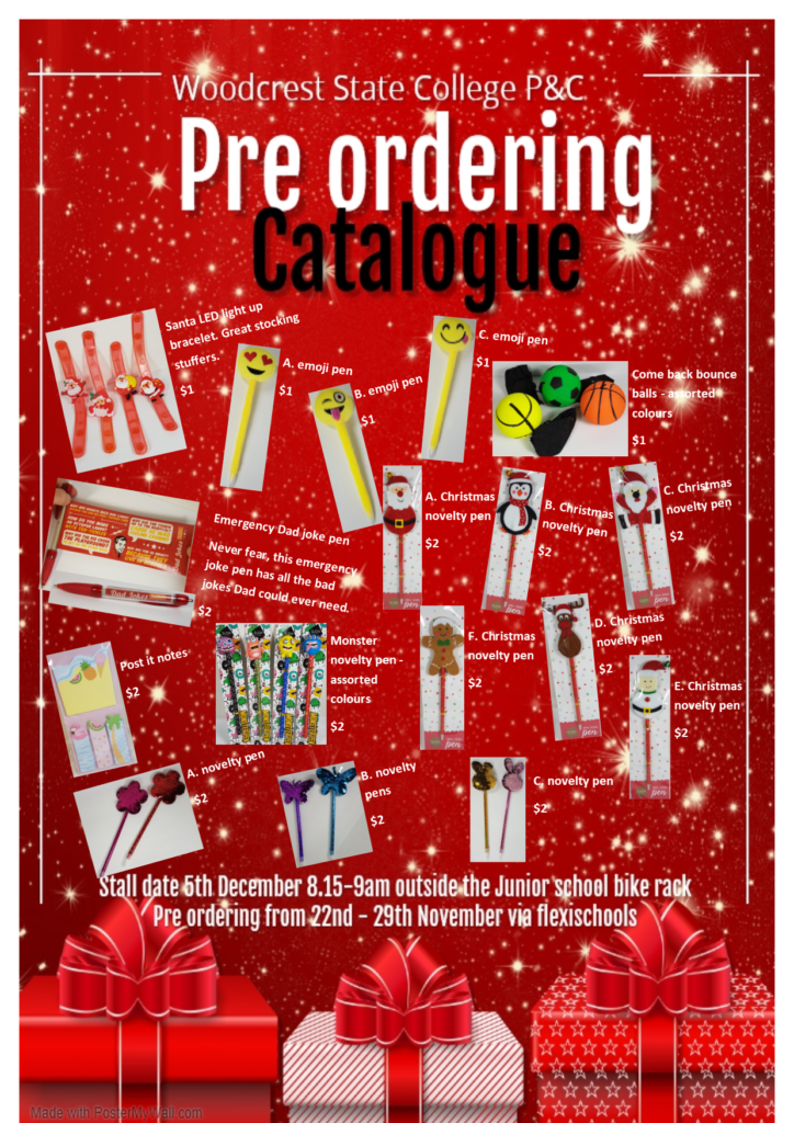 pre ordering brochure pg 1 – Woodcrest State College P&C Association